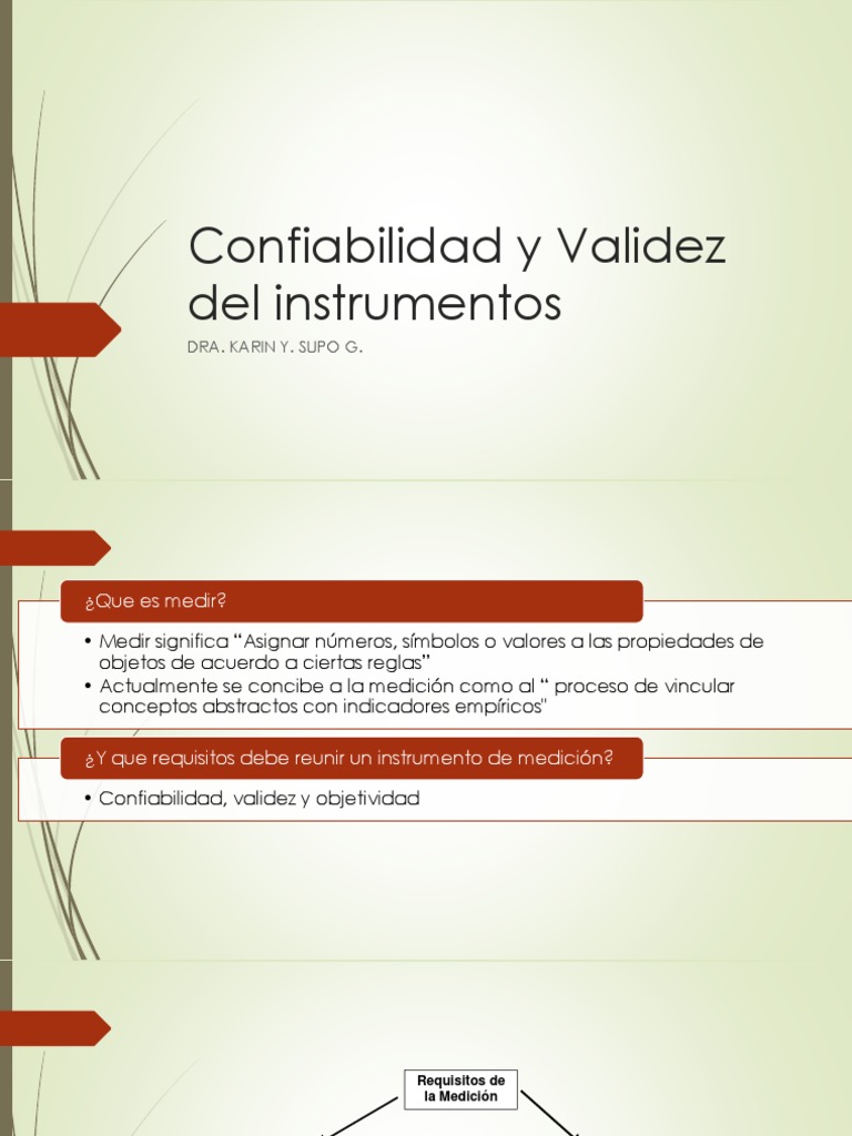 Clase 6 Confiabilidad y Validez Del Instrumentos | PDF | Validez ...