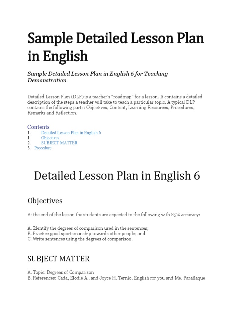 Semi Detailed Lesson Plan | PDF | Lesson Plan | Cognition