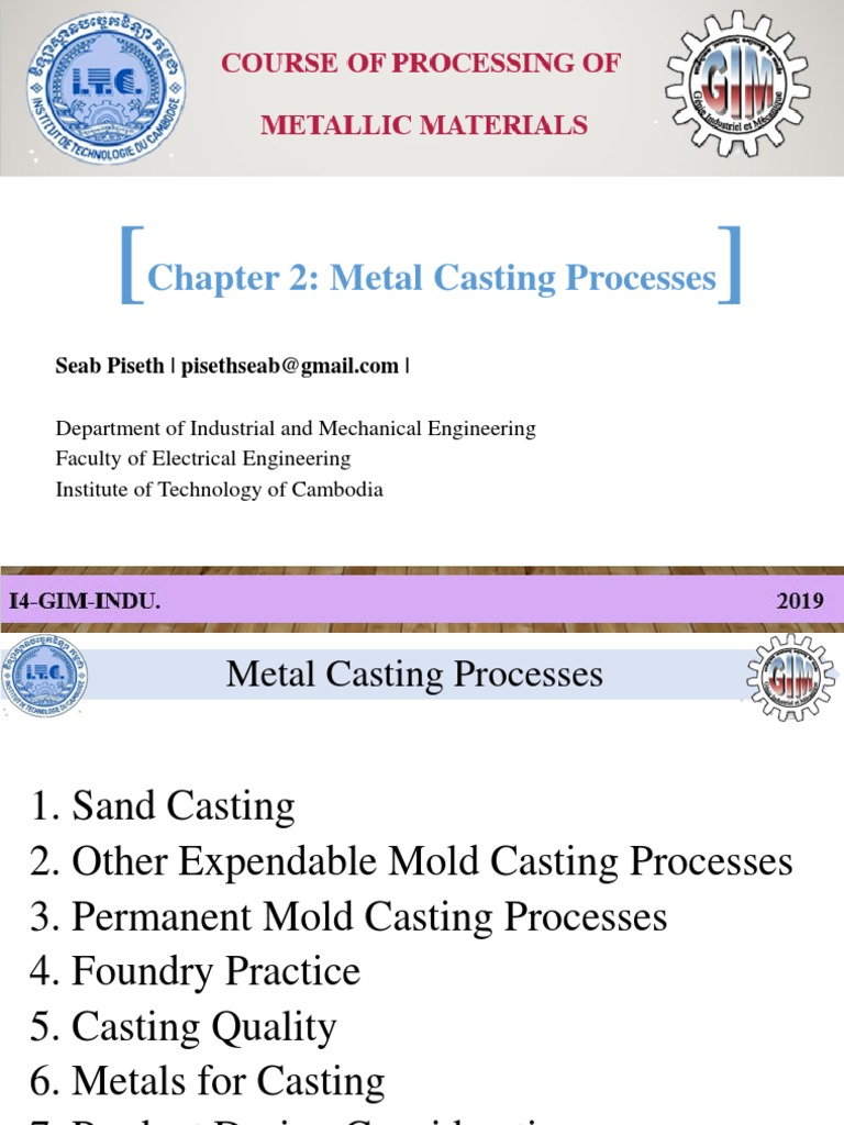 Chapter 2-Metal Casting Processes | Download Free PDF | Casting (Metalworking) | Foundry