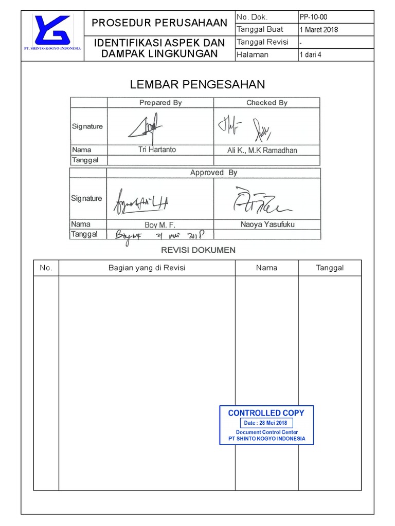Prosedur Identifikasi Dampak Lingkungan | PDF