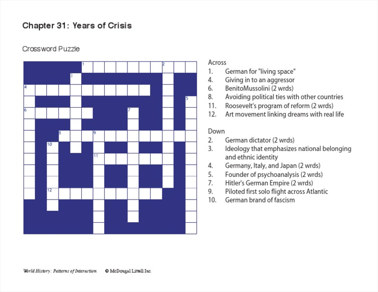 ch31 Crossword | PDF | Politics