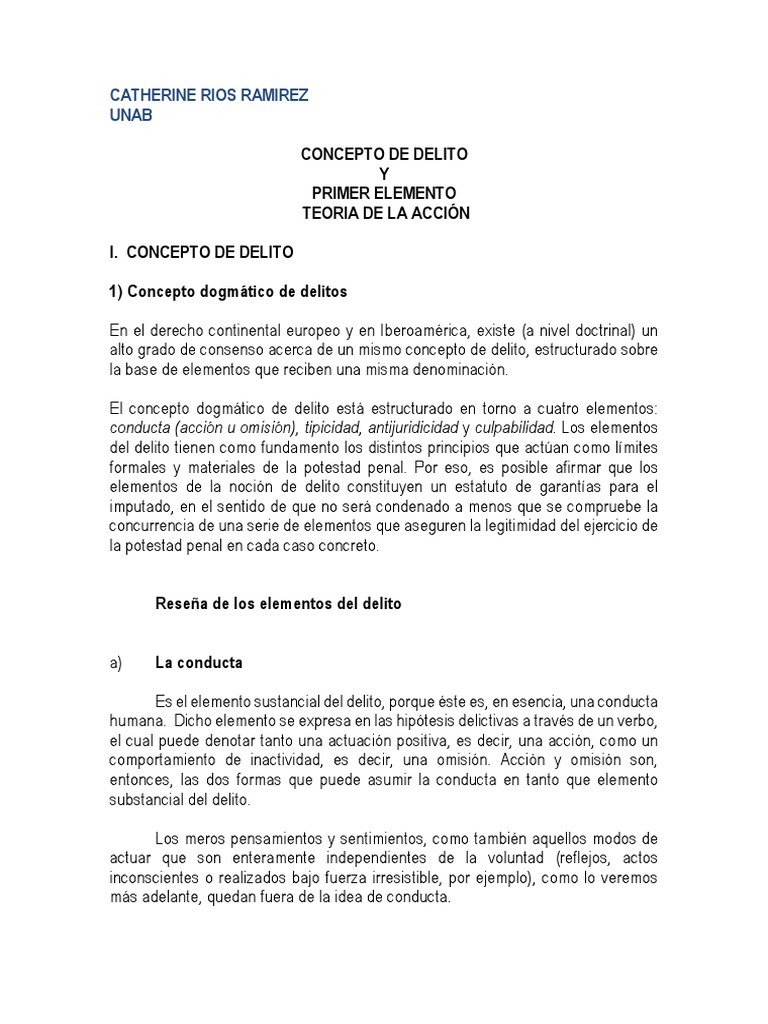 Elementos del Delito en Derecho Penal | PDF | Ciencias sociales | Derecho