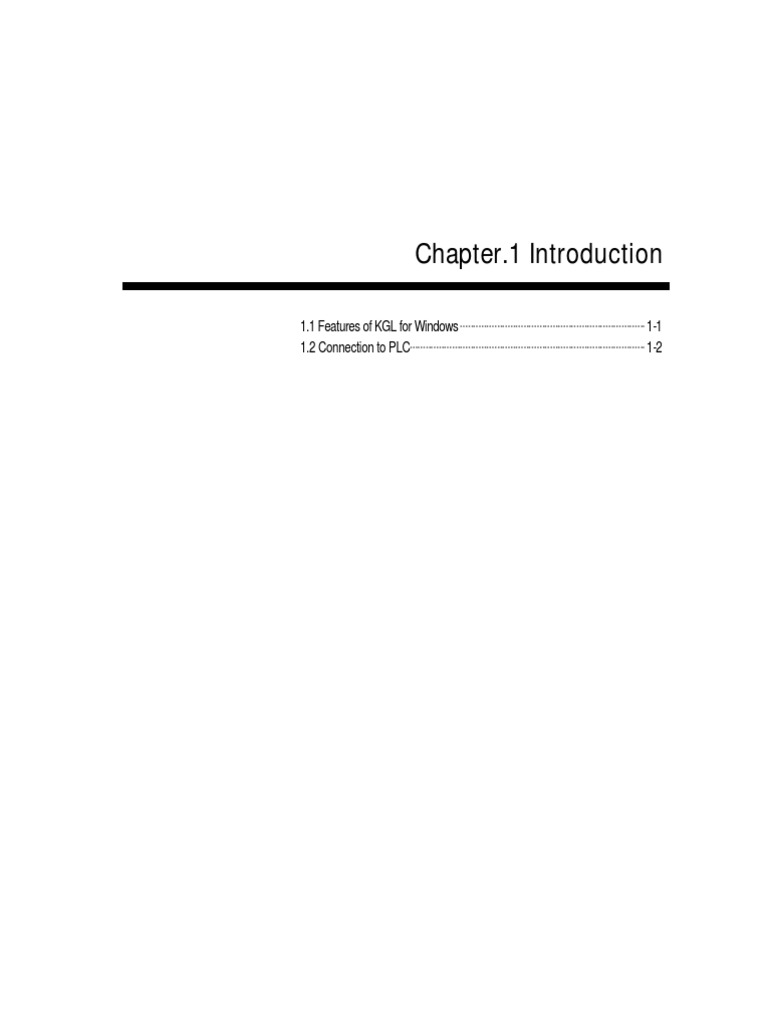 KGL-WIN Ch01 Introduction | PDF | Modem | Programmable Logic Controller