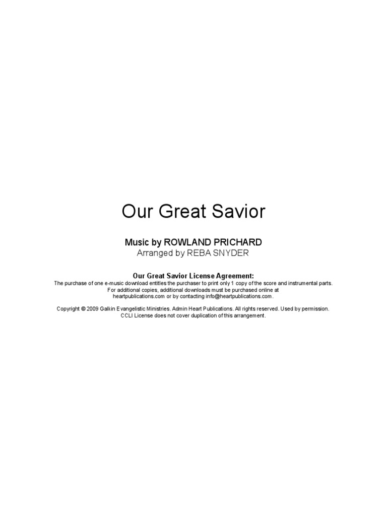 Our Great Savior Sample Pdf Social Information Processing