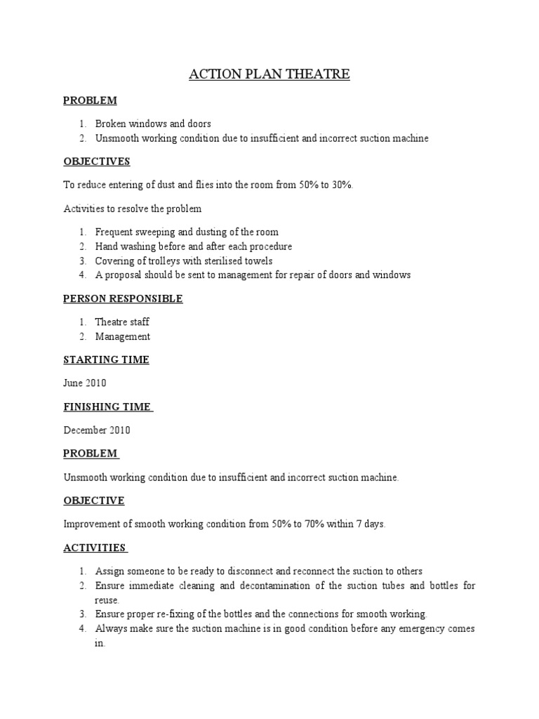 Action Plan Theatre | PDF
