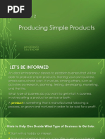 TLE6-Produce Simple Product | PDF | Career & Growth