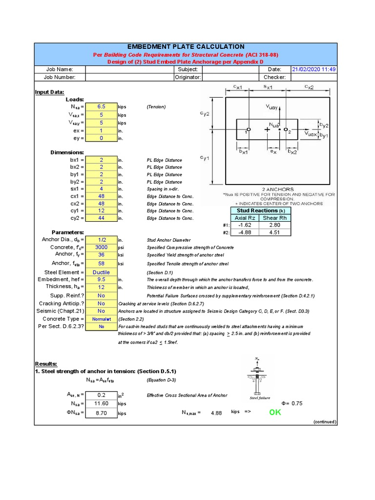Embedded Plates Calculation - Part 2 | PDF | Classical Mechanics ...