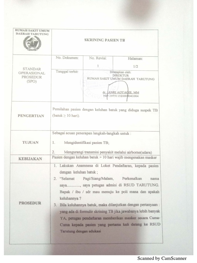 Sop Skrining TB | PDF