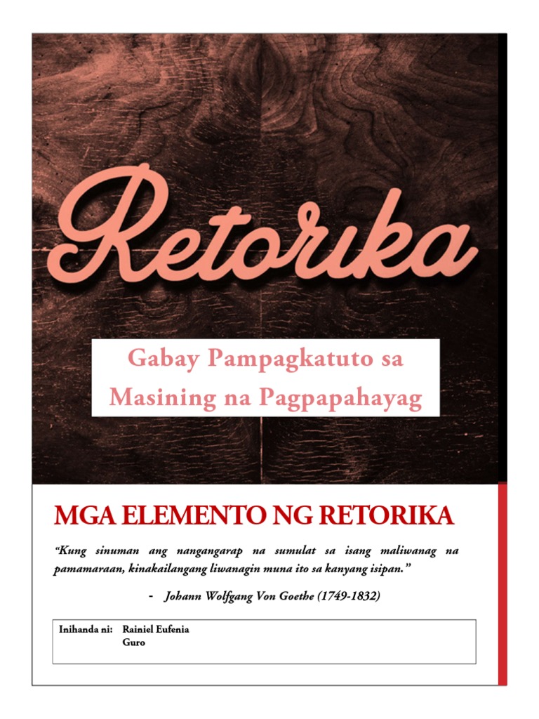 Mga Elemento NG Retorika | PDF