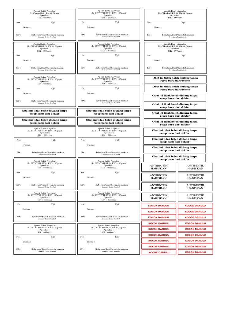 Etiket Dan Label Obat | PDF