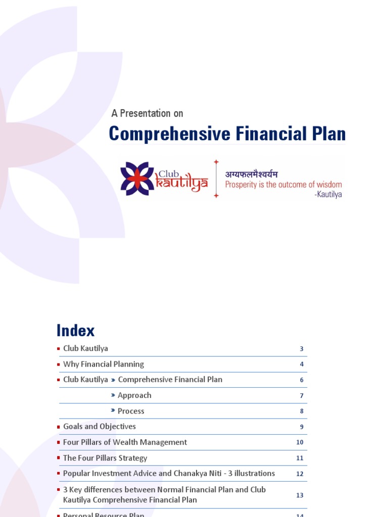 Comprehensive Financial Plan | PDF | Risk Management | Investing