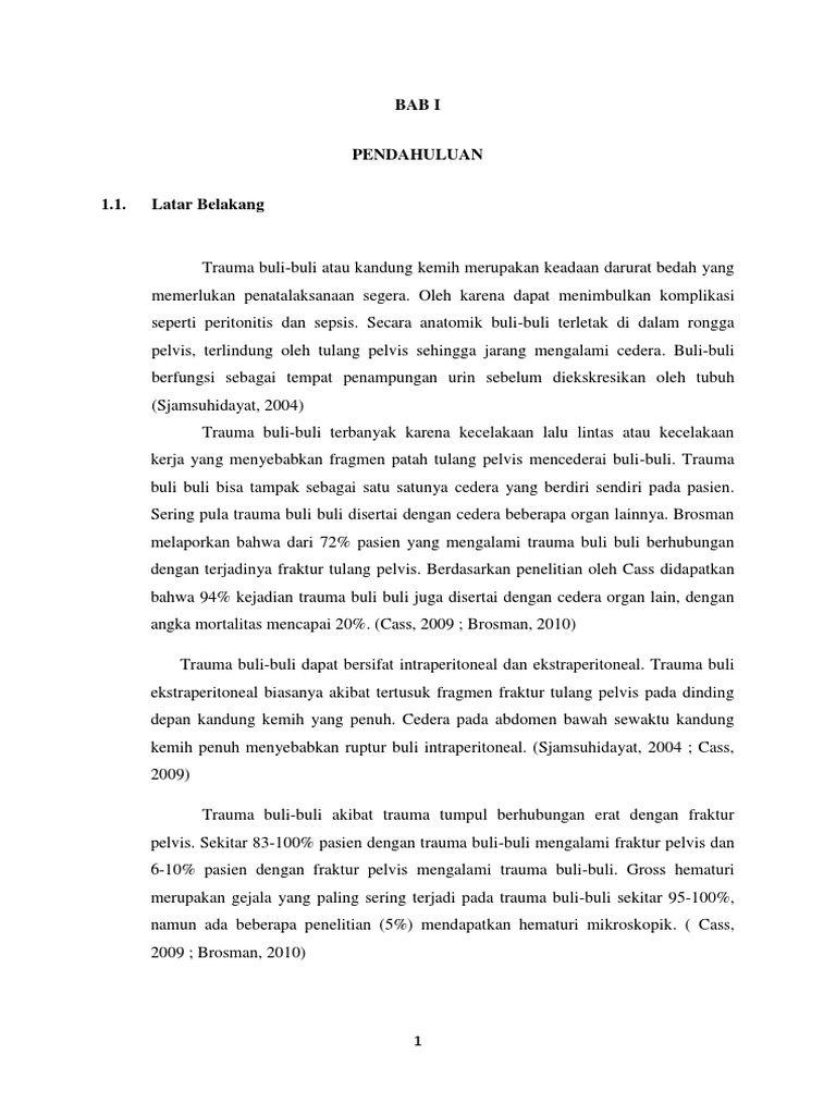 Koreksi Trauma Buli Iii, Fix, MS - Word 2010 | PDF