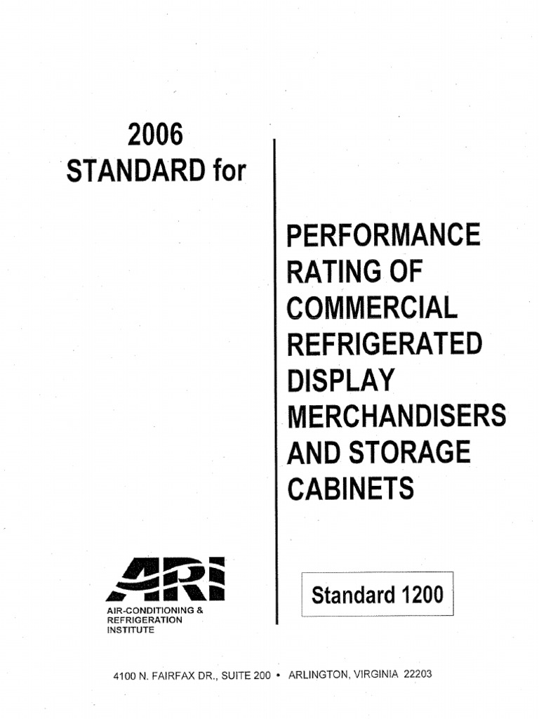 AHRI (ARI) Standard 1200-2006 - PErformance Rating of Commersial ...
