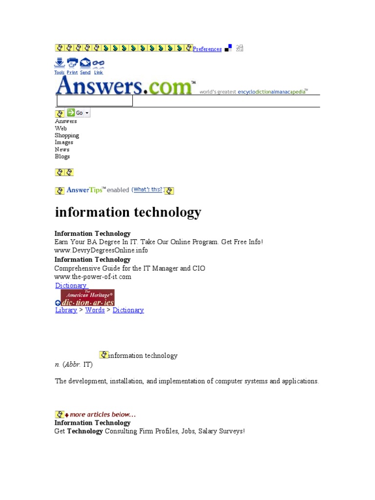 Information Technology: Answers Web Shopping Images News Blogs | PDF ...