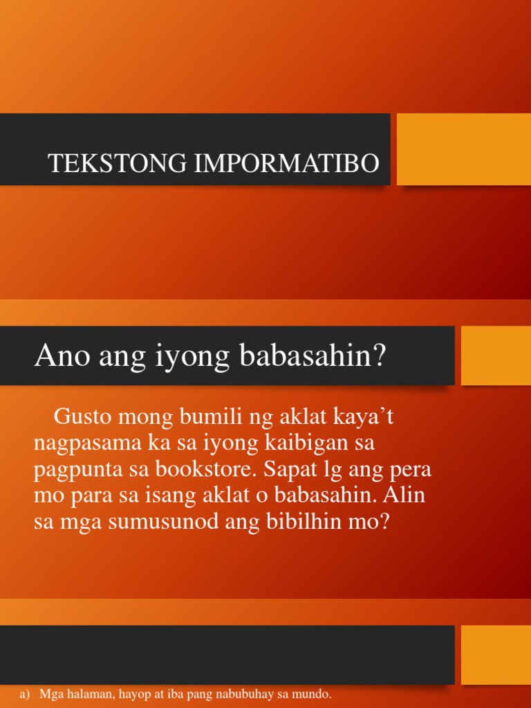 Tekstong Impormatib | PDF