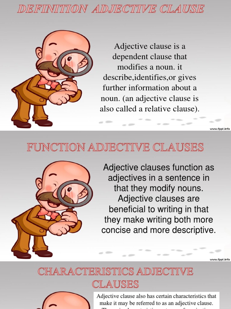 Definition Adjective Clause | PDF | Adjective | Clause