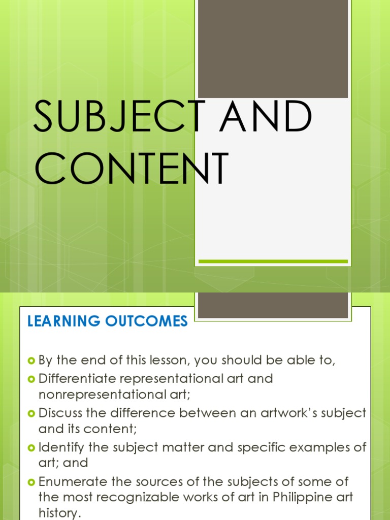 Subject and Content | PDF | Abstract Art | Representation (Arts)