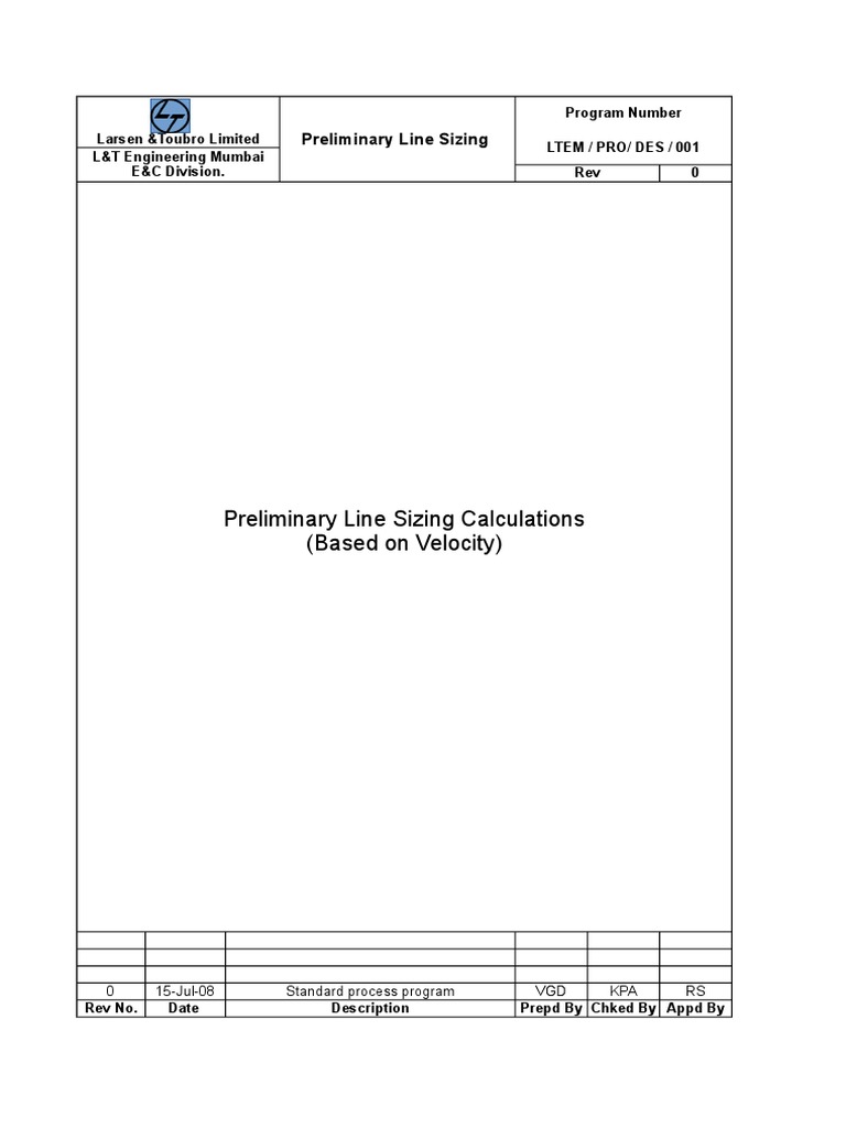 Line Sizing | PDF Line Sizing | PDF