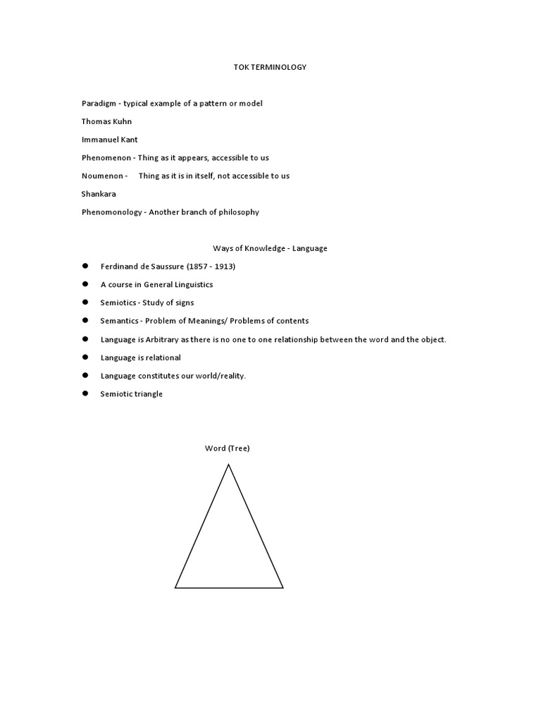 Tok Terminology | PDF