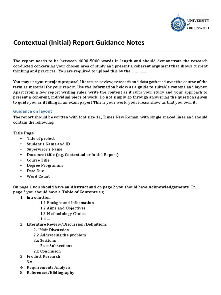 Contextual Report Writing Guide | PDF