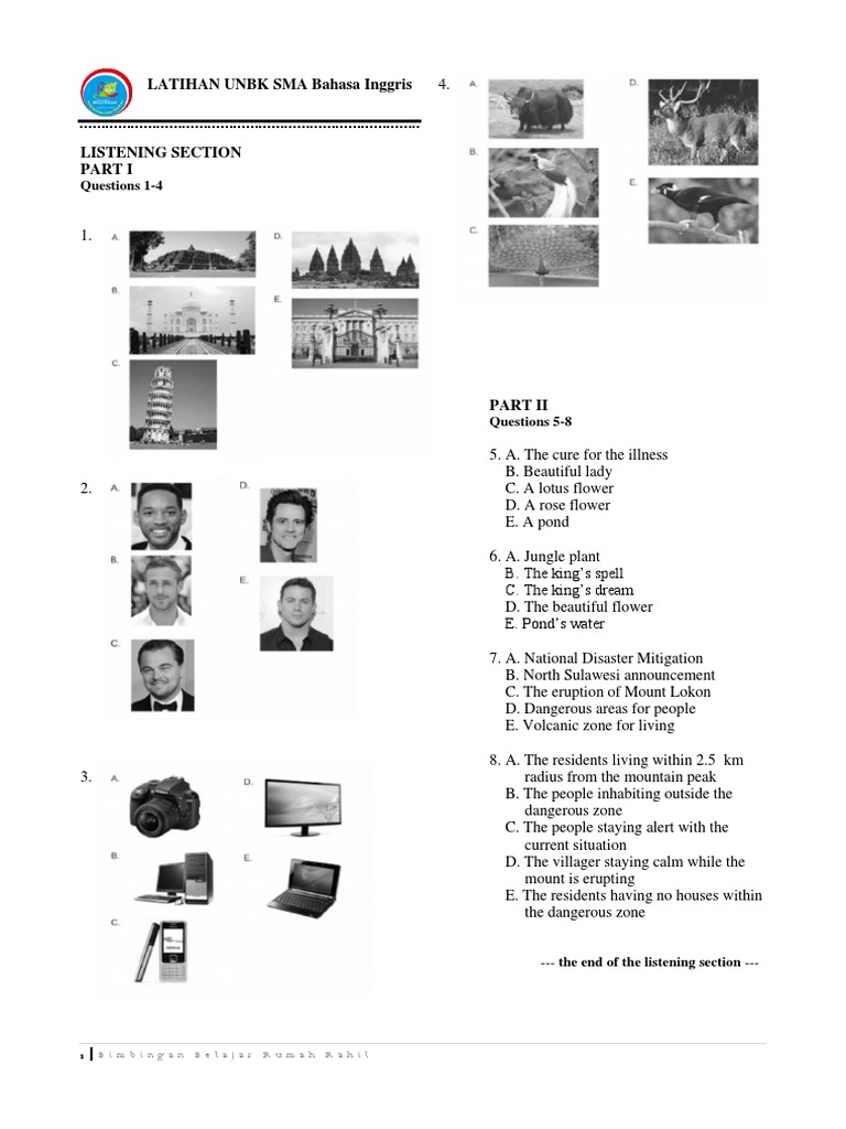 LATIHAN SOAL UNBK SMA Bahasa Inggris | PDF LATIHAN SOAL UNBK SMA Bahasa Inggris | PDF