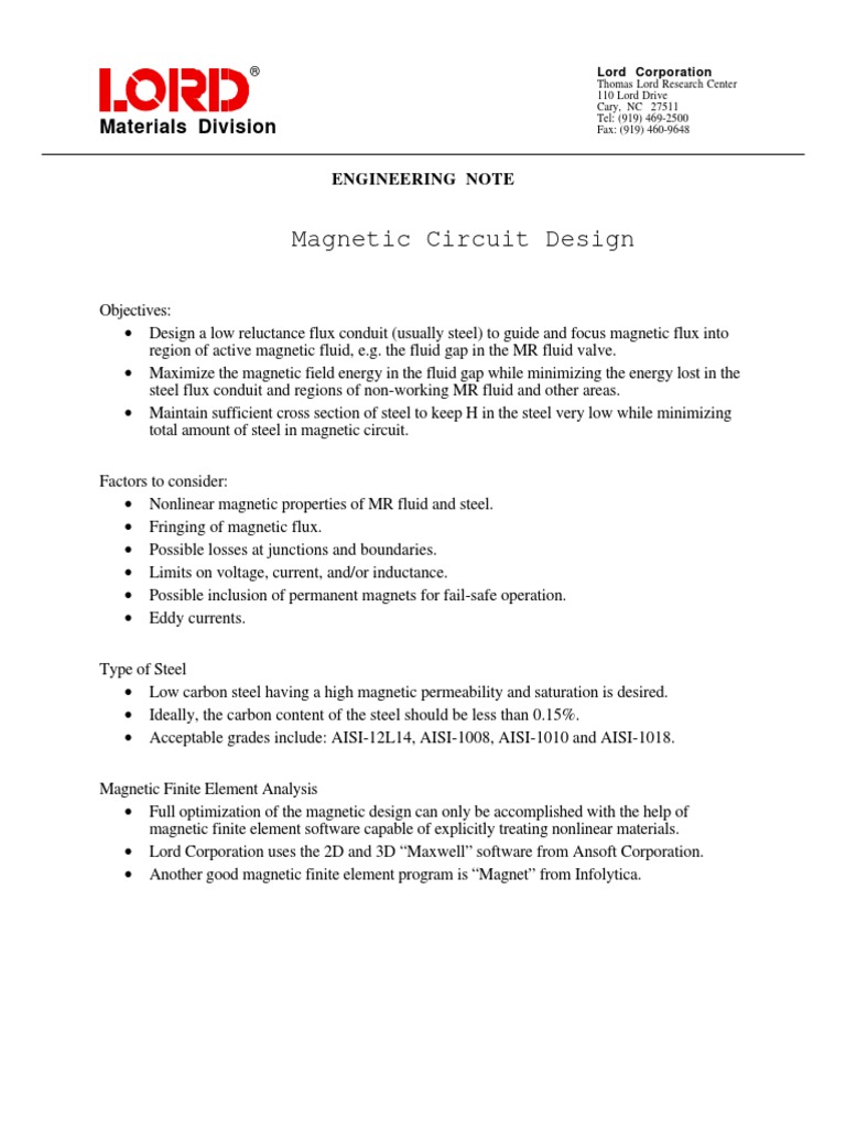 Magnetic Circuit Design | PDF