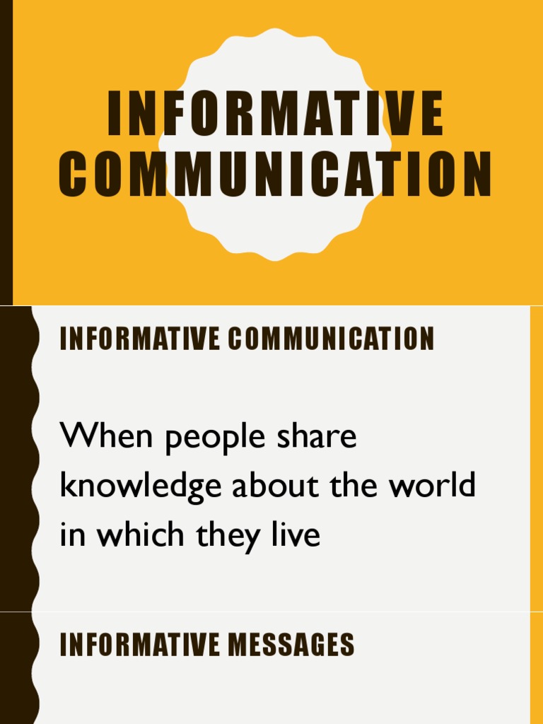 Understanding Informative Communication | PDF | Career & Growth