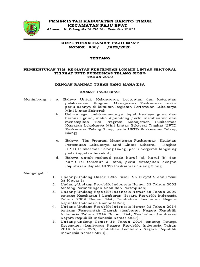 SK Panitia Lokmin Linsek | PDF