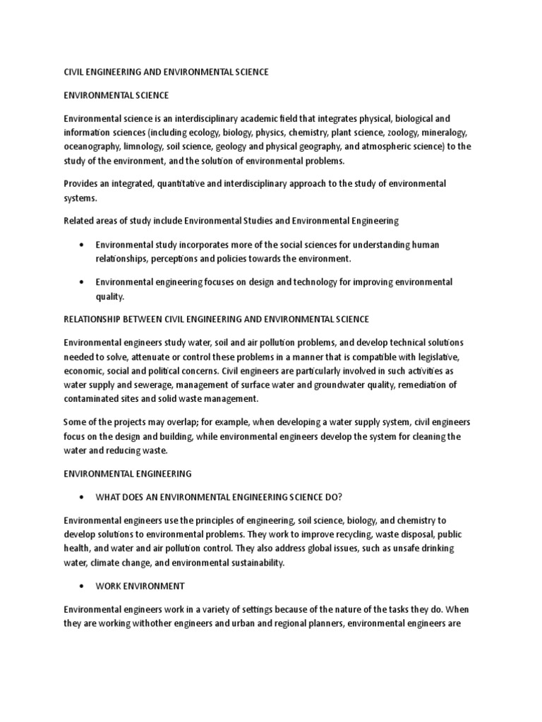 Civil Engineering and Environmental Science | PDF