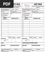 Gate Pass - Pmo | PDF