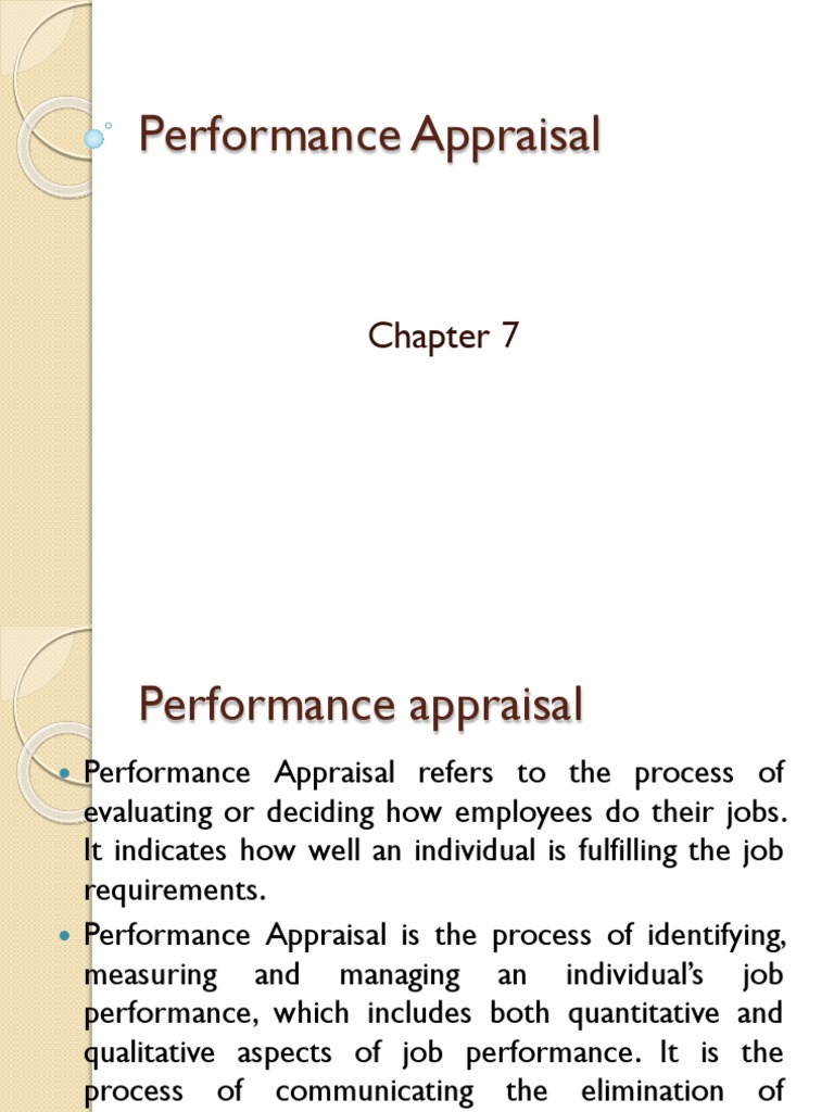 Chapter 7 - Performance Appraisal | PDF