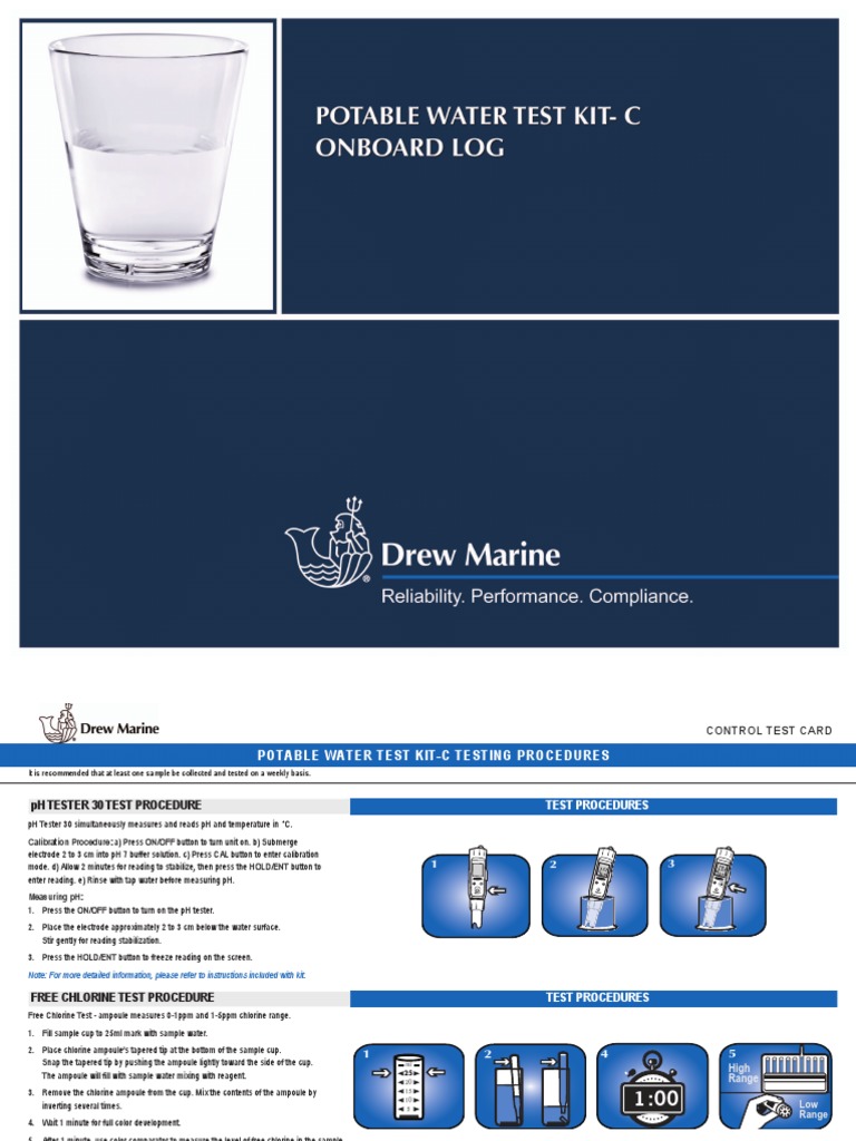 Potable - Water - Test - Kit-C - Onboard Log | PDF