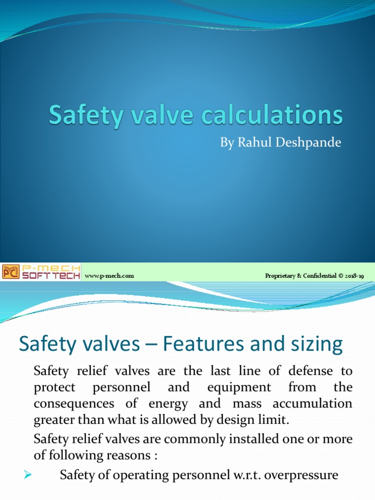 Safety Valve Calculations | PDF