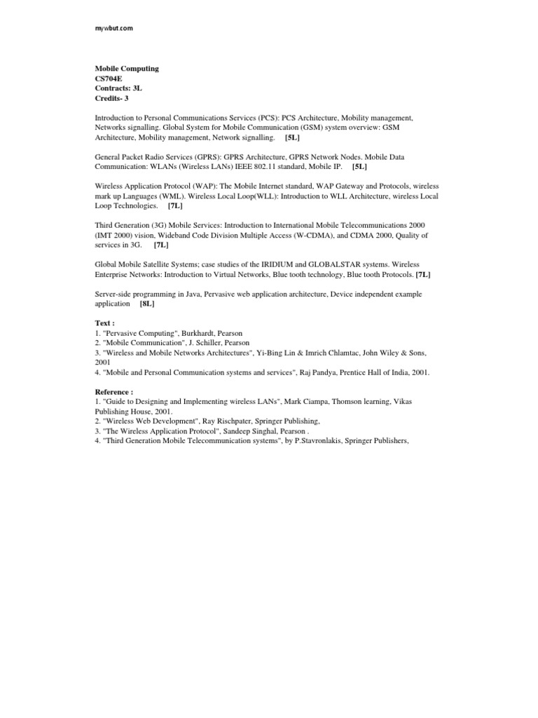 Mobile Computing Pdf
