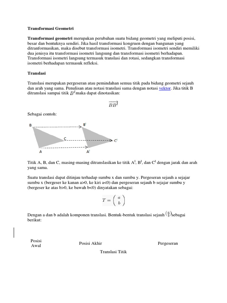 Transformasi Geometri | PDF | Metode & Bahan Ajar