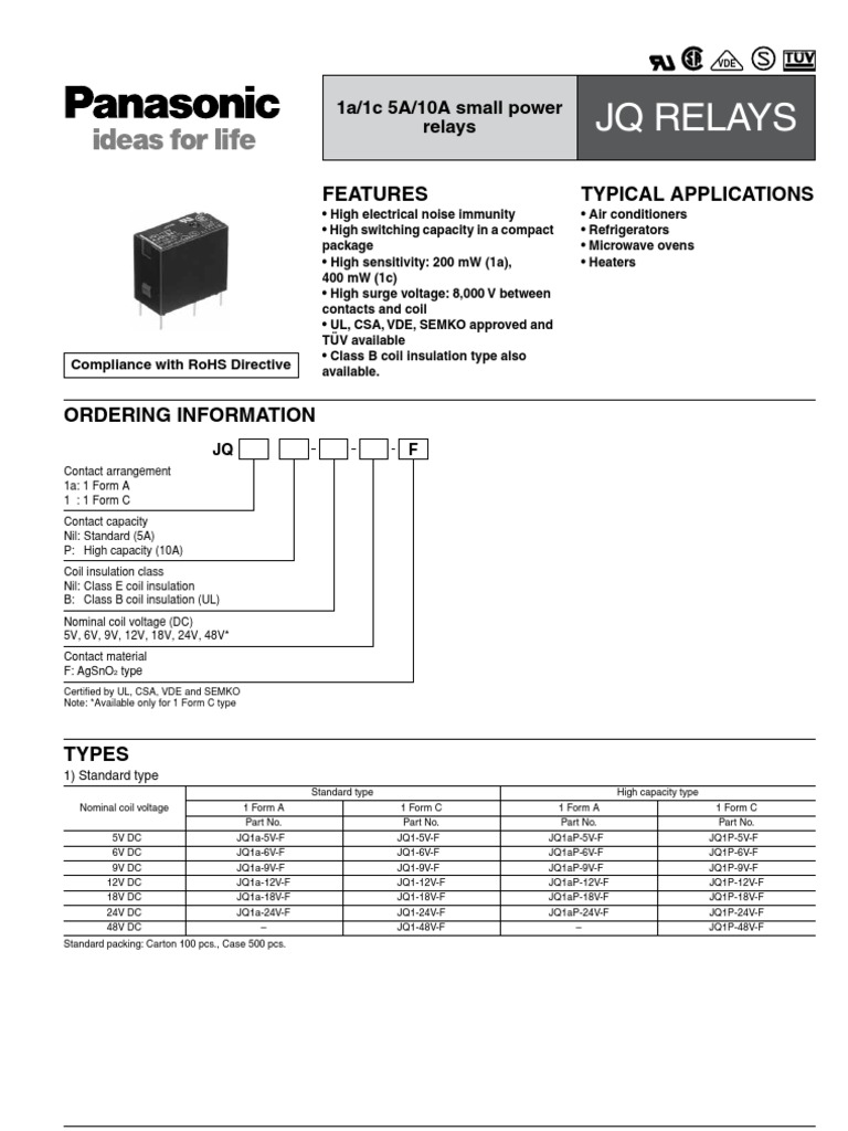 Relè Panasonic | PDF | Switch | Relay