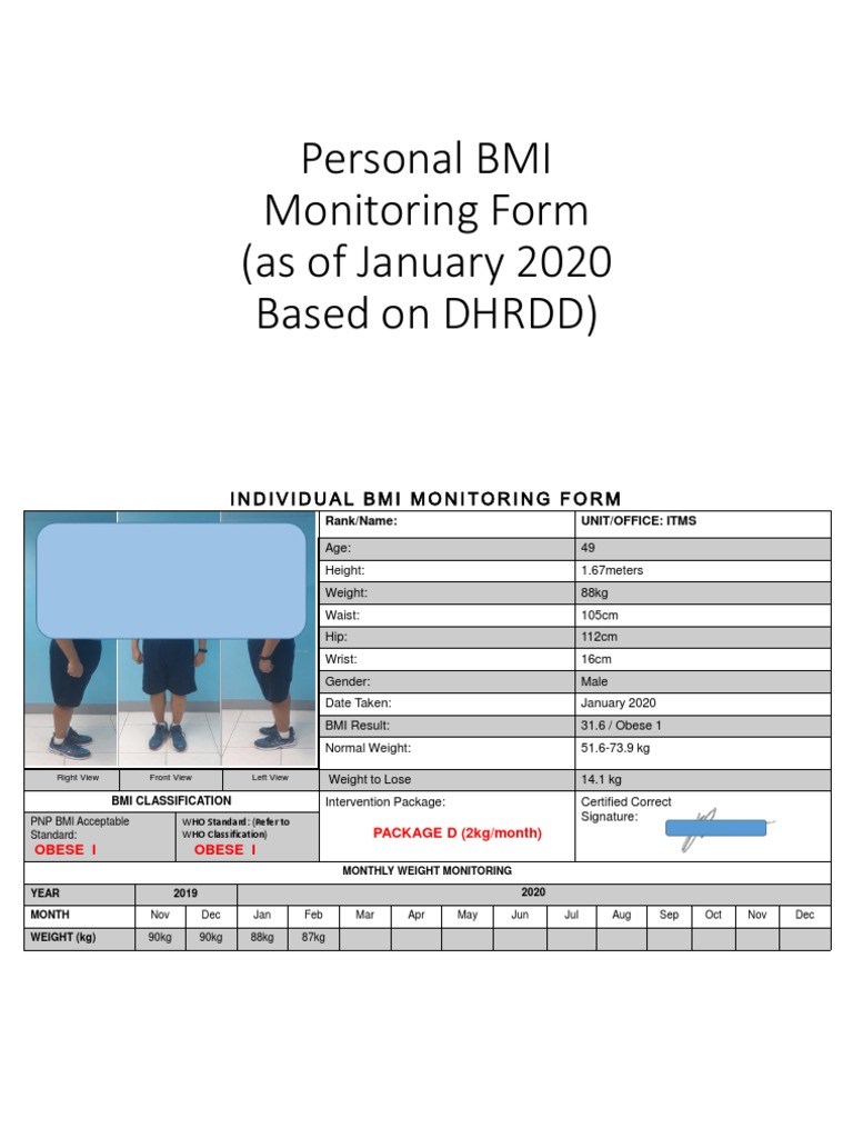 PNP BMI Template 2020 | PDF