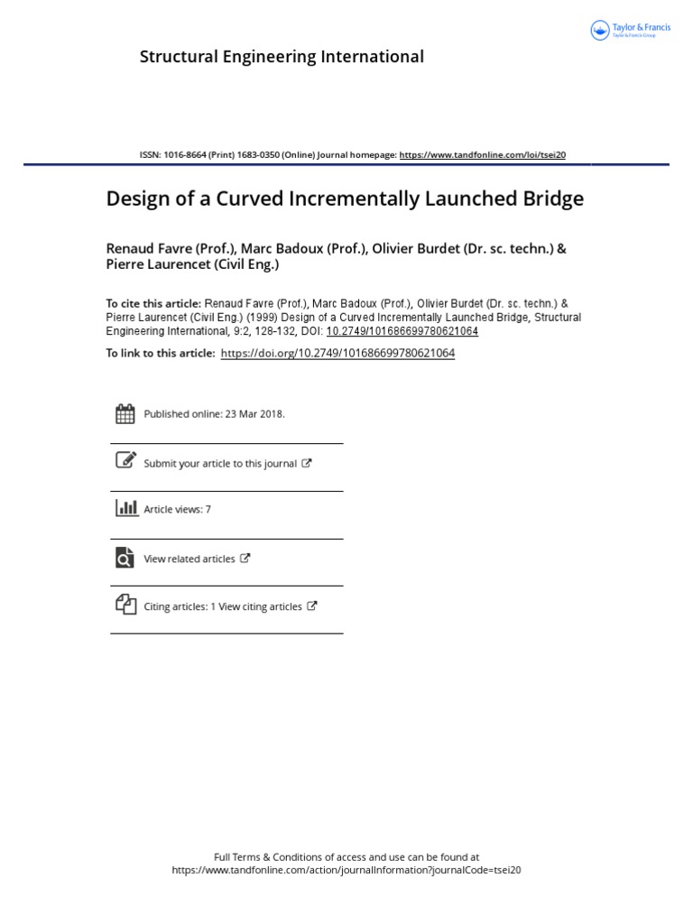 Design of A Curved Incrementally Launched Bridge | PDF