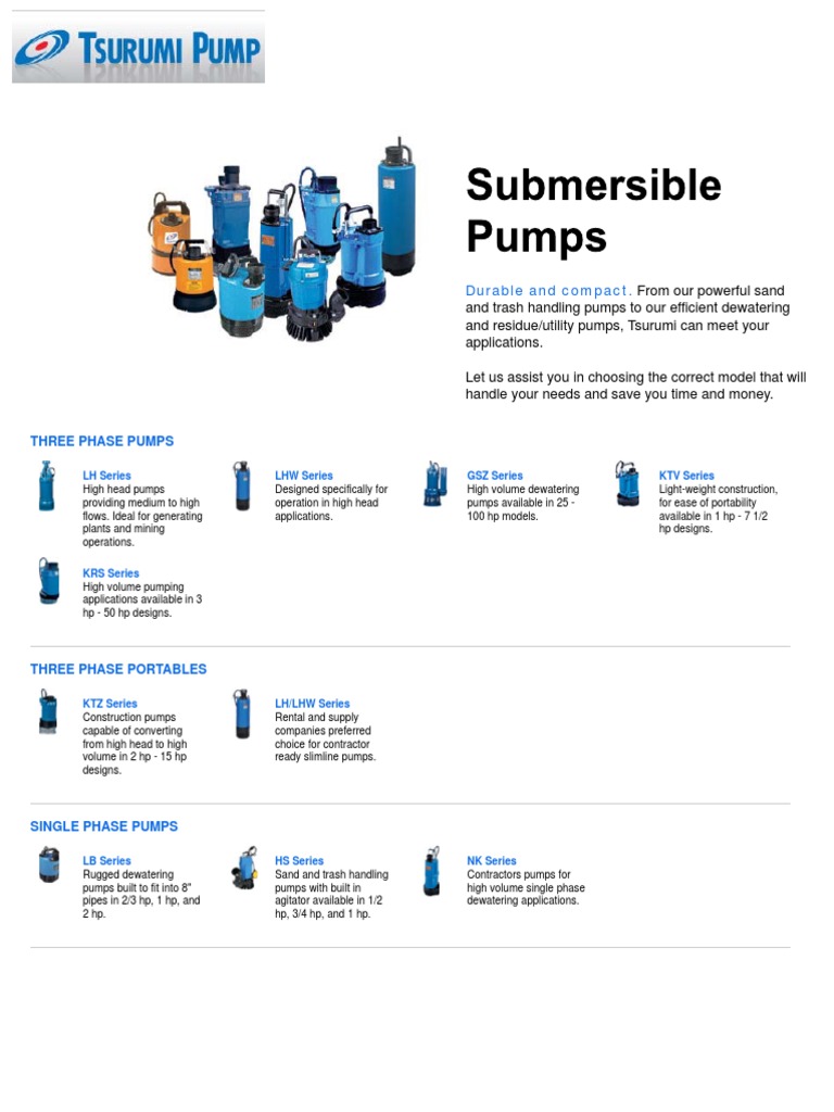 Tsurumi Catalog PDF | PDF
