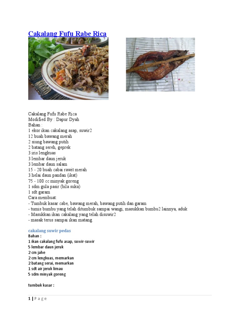 Cakalang Fufu Rabe Rica | PDF