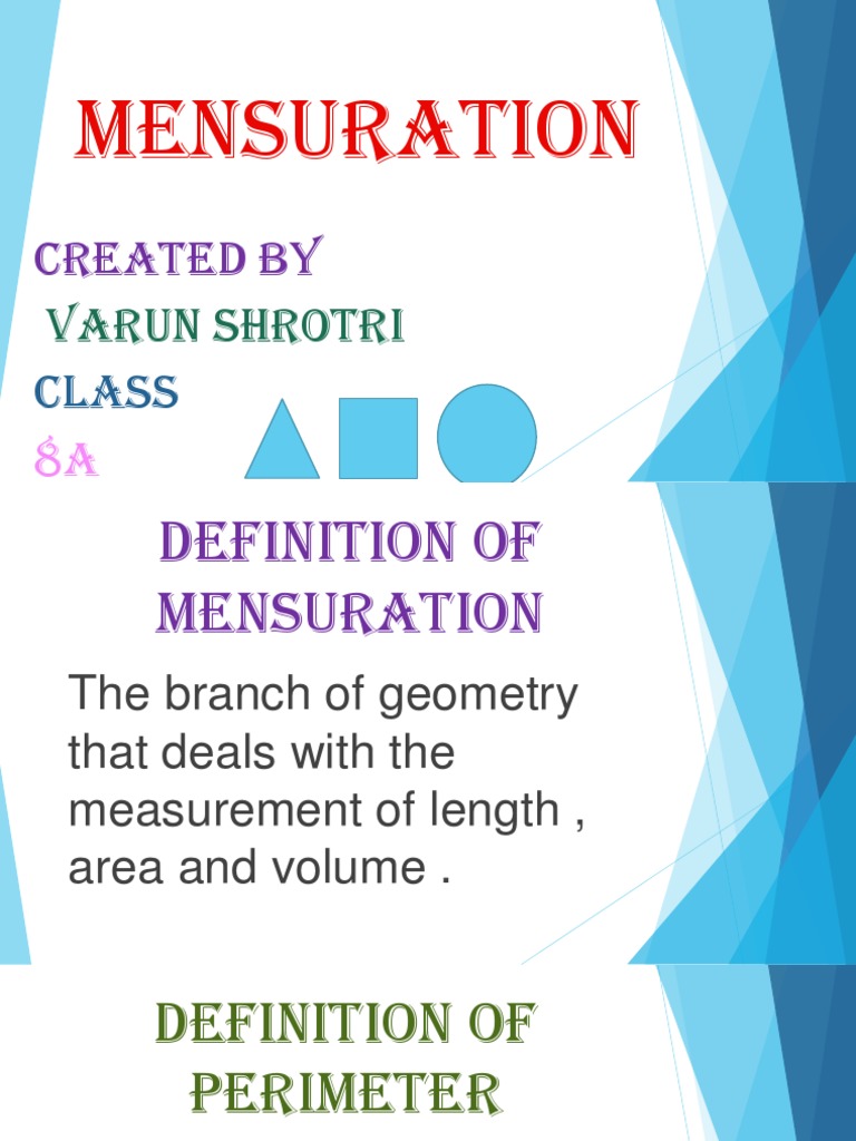 of Mensuration | PDF | Teaching Methods & Materials | Science & Mathematics