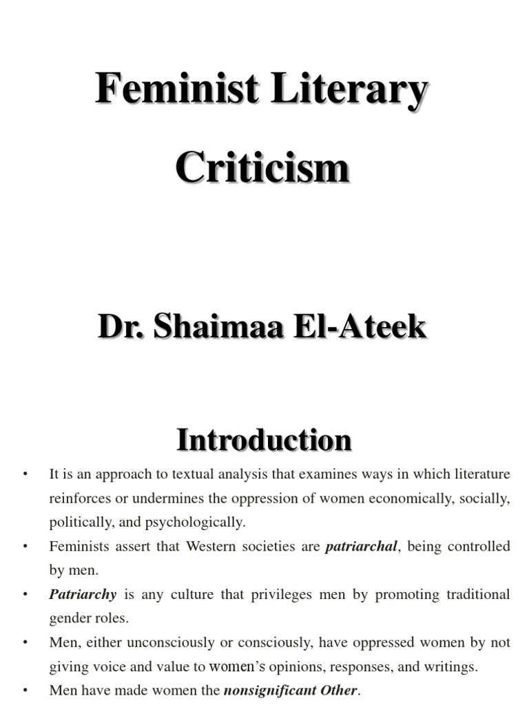 Feminist Literary Theory | PDF