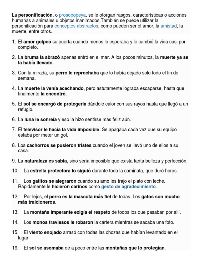 Ejemplos De Poemas De Personificación