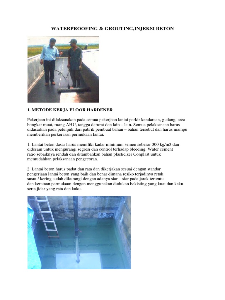 Waterpfroofing, Grouting & Injection Beton | PDF | Griya & Taman ...