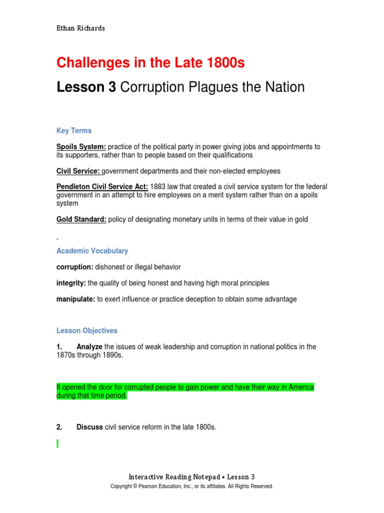 Topic 3 Lesson 3 Guided Reading | PDF