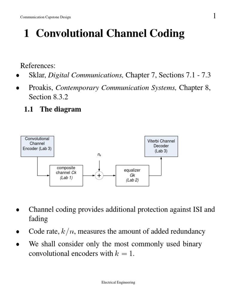 1 Convolutional Channel Coding: 1.1 The Diagram | PDF | Computers