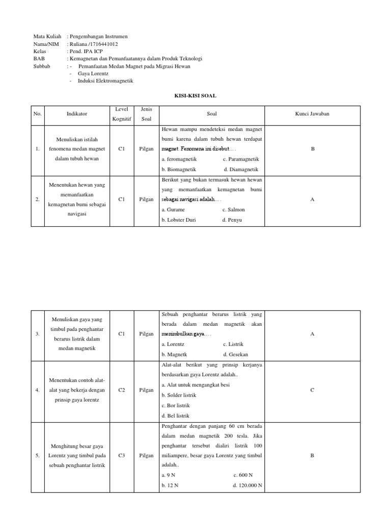 Soal Kemagnetan SMP Kelas 9 | PDF