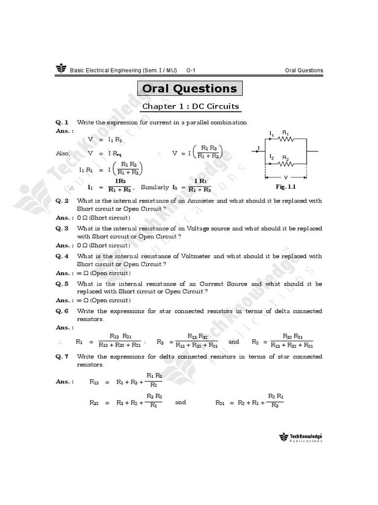 Viva Questions For BEE (MU) PDF | PDF | Science & Mathematics