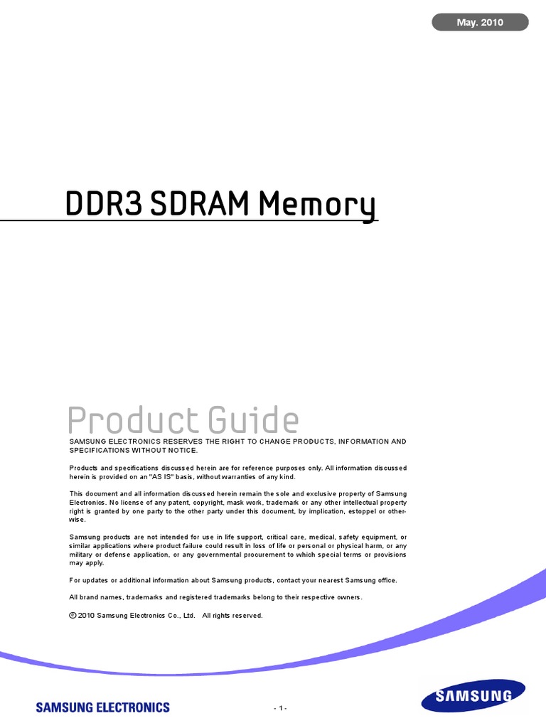 Dram Samsung DDR3 Datasheet PDF | PDF | Electronics | Computer Architecture