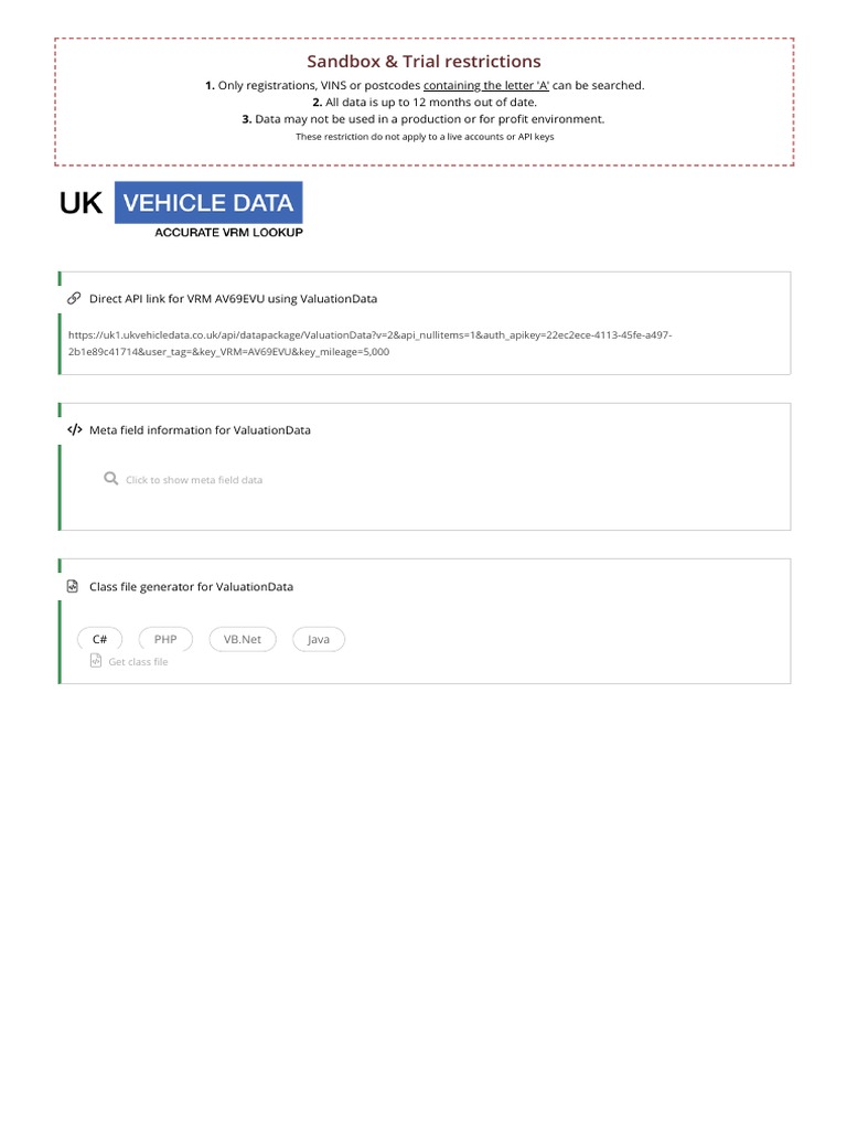 UKVD Control Panel - VRM API Lookup | PDF | Business | Computers